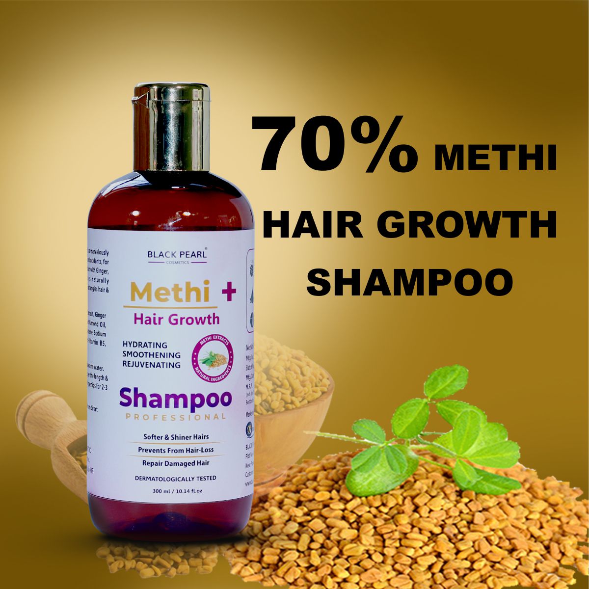 Methi+ Hair Growth Shampoo Form - Black Pearl Cosmetic